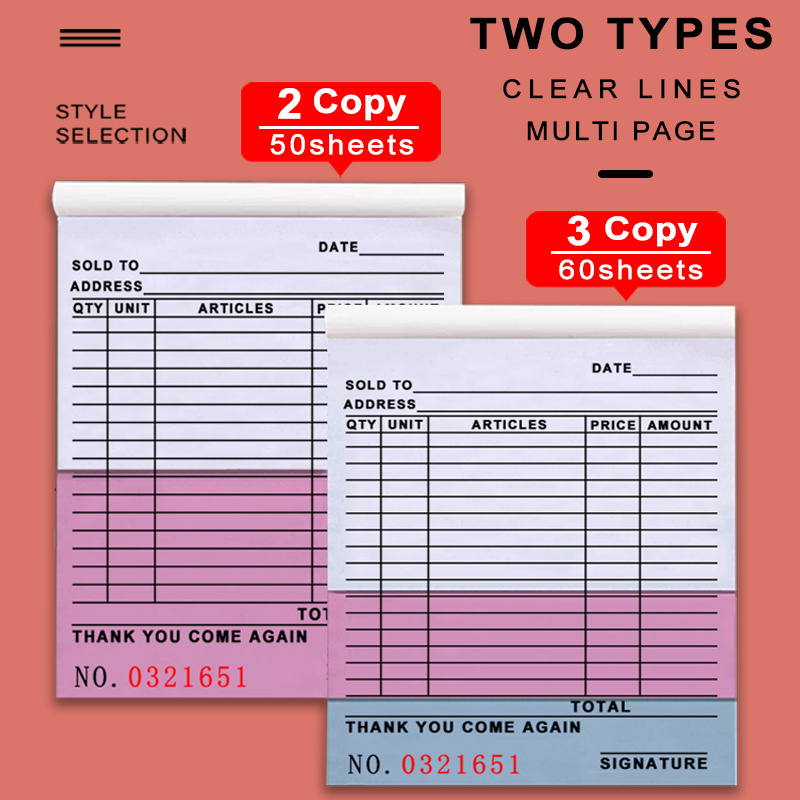 10PCS Carbonized Resibo Receipt Carbon Paper Wholesale Business Receipt ...