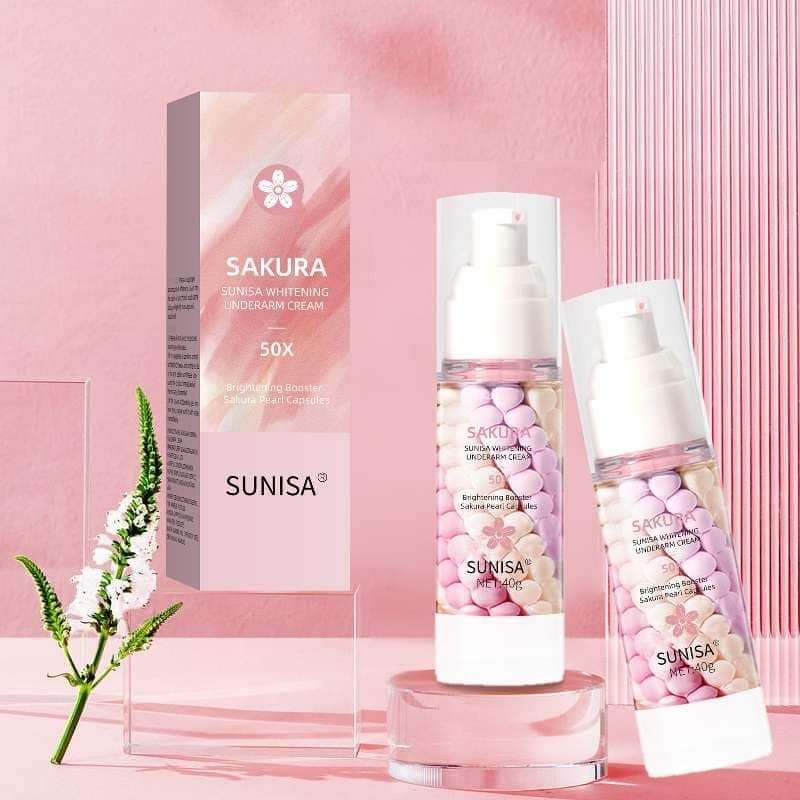 SUNISA Sakura Whitening Underarm Cream Brightening Booster Sakura Pearl ...