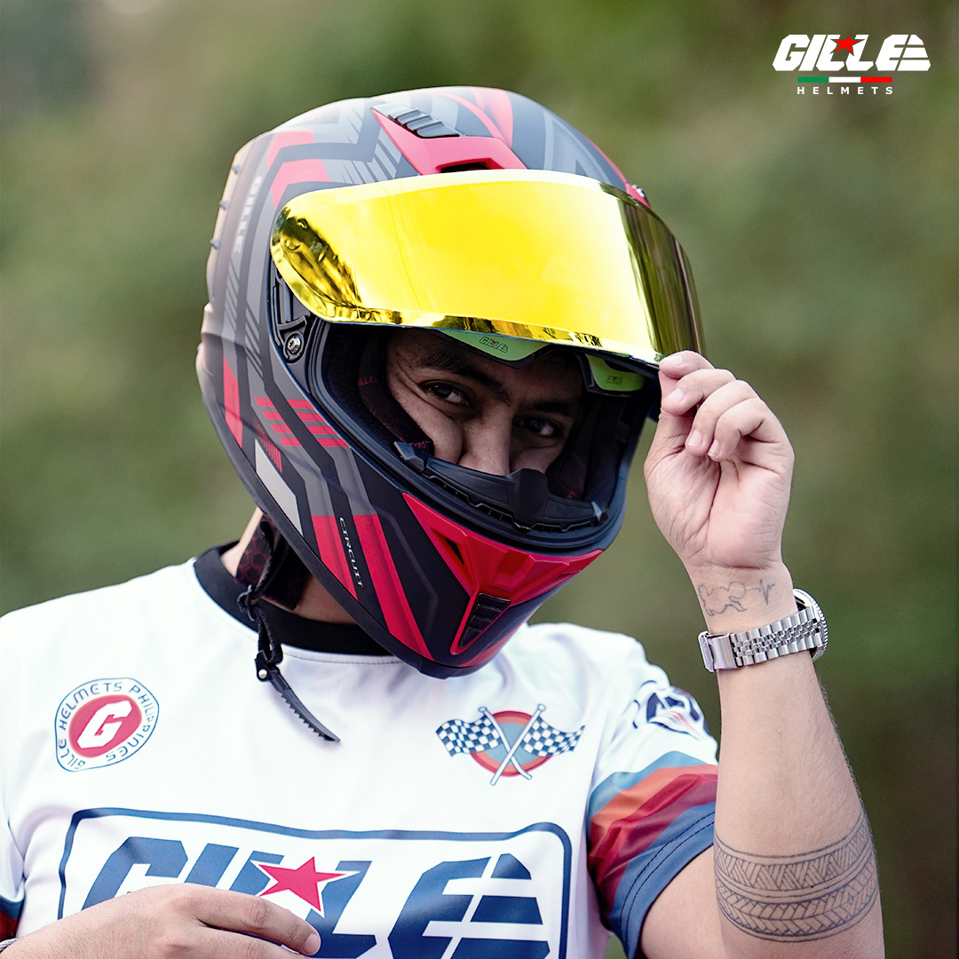 𝟭𝟬𝟬%𝗢𝗥𝗜 GILLE CIRCUIT GTS V1 Helmet Full Face Dual Visor Helmet For Men ...
