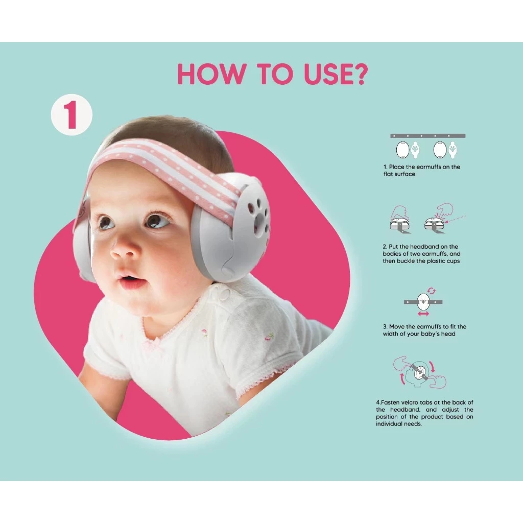 2-in-1 Convertible Design Baby Earmuffs Noise Protection-noise ...