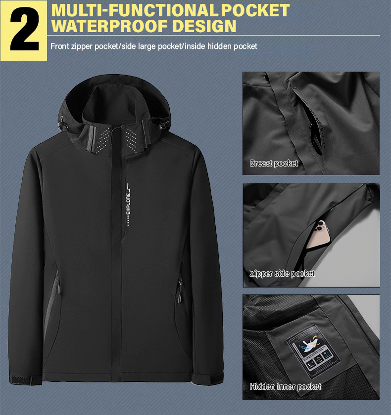 Waterproof Jacket Hiking Light Breathable Unisex Camping Windproof ...