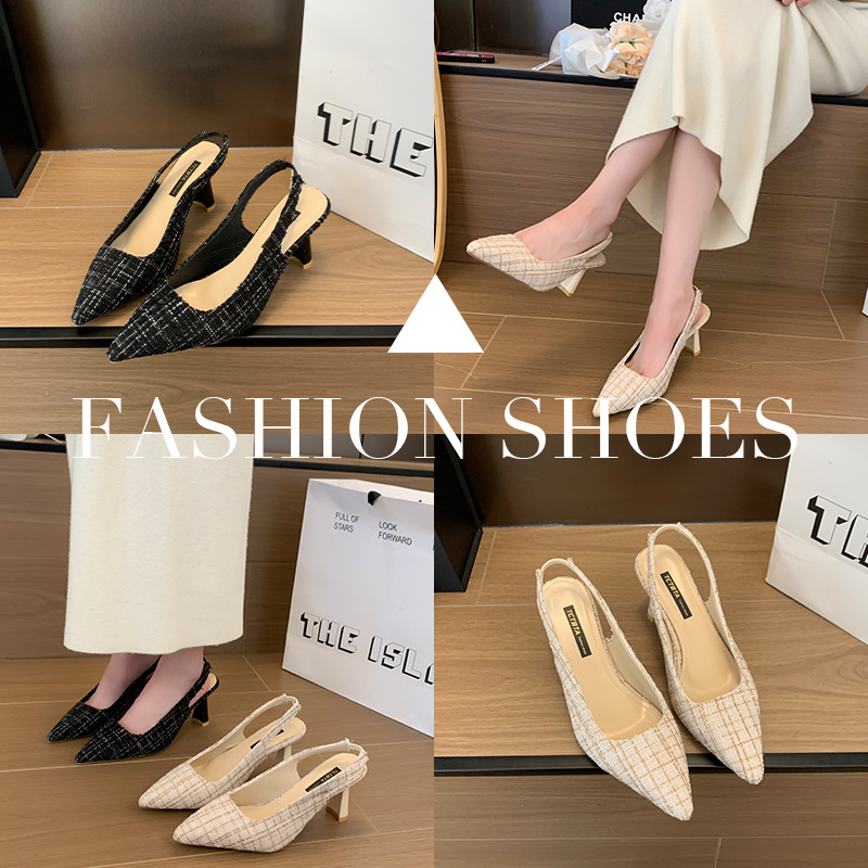 Fashion Pointed Heels For Women Classy Block Heels Sandals Korean ...