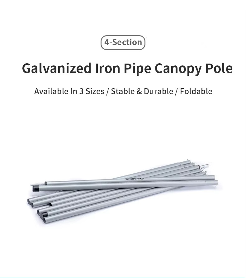 Naturehike 2PCS*2.4M Tent Pole 4 Section/PC Pole Iron Rod For Tent ...