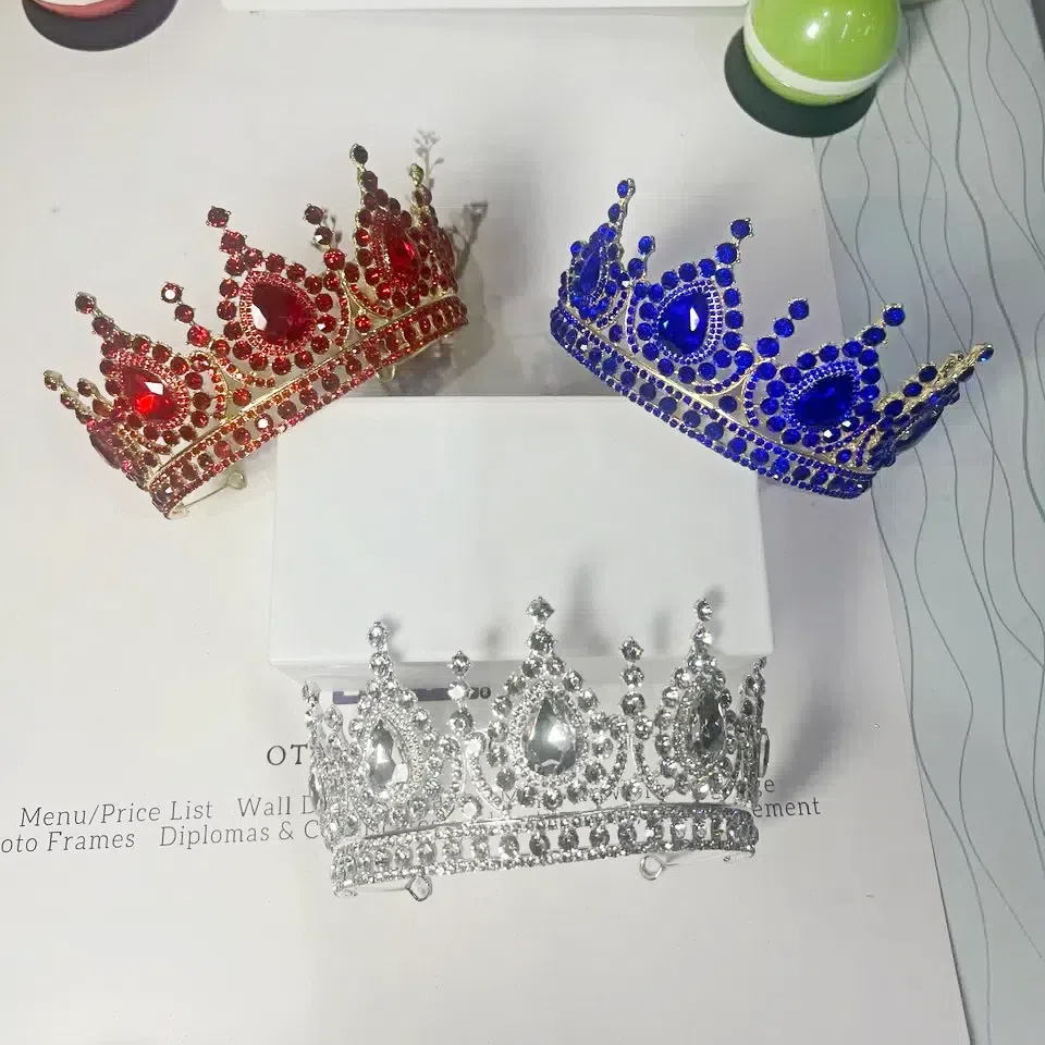 Water Droplet Rhinestone Crown Princess Headpiece Wedding Tiara Prom ...