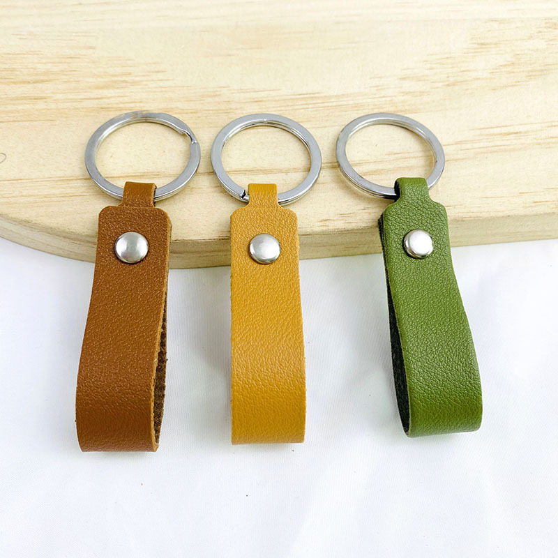 PU Leather Keychain Universal Key Fob Keyholder Colorful Leather ...