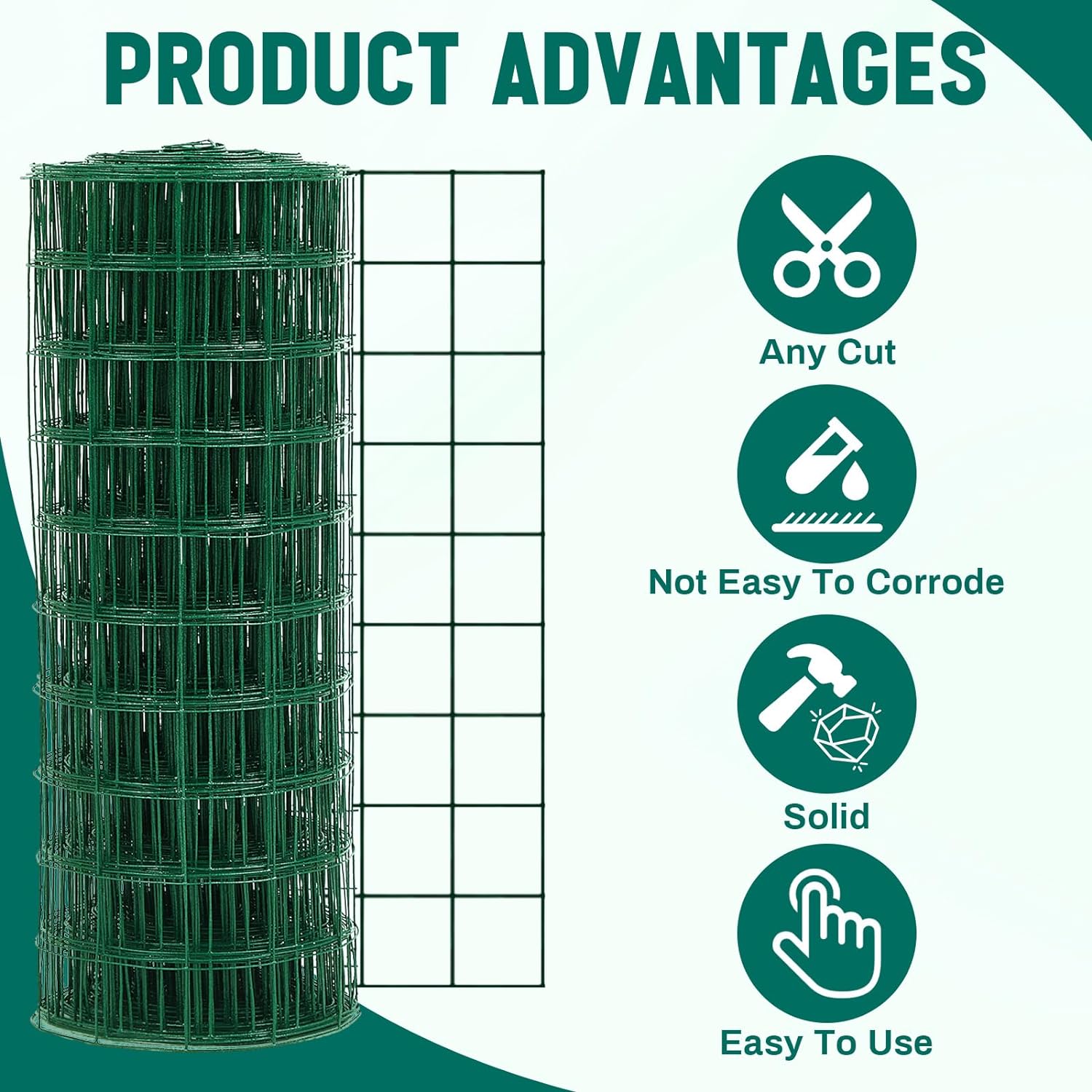 5M PVC Welded Wire Mesh Durable Anti-corrosion Garden Wire Fence ...