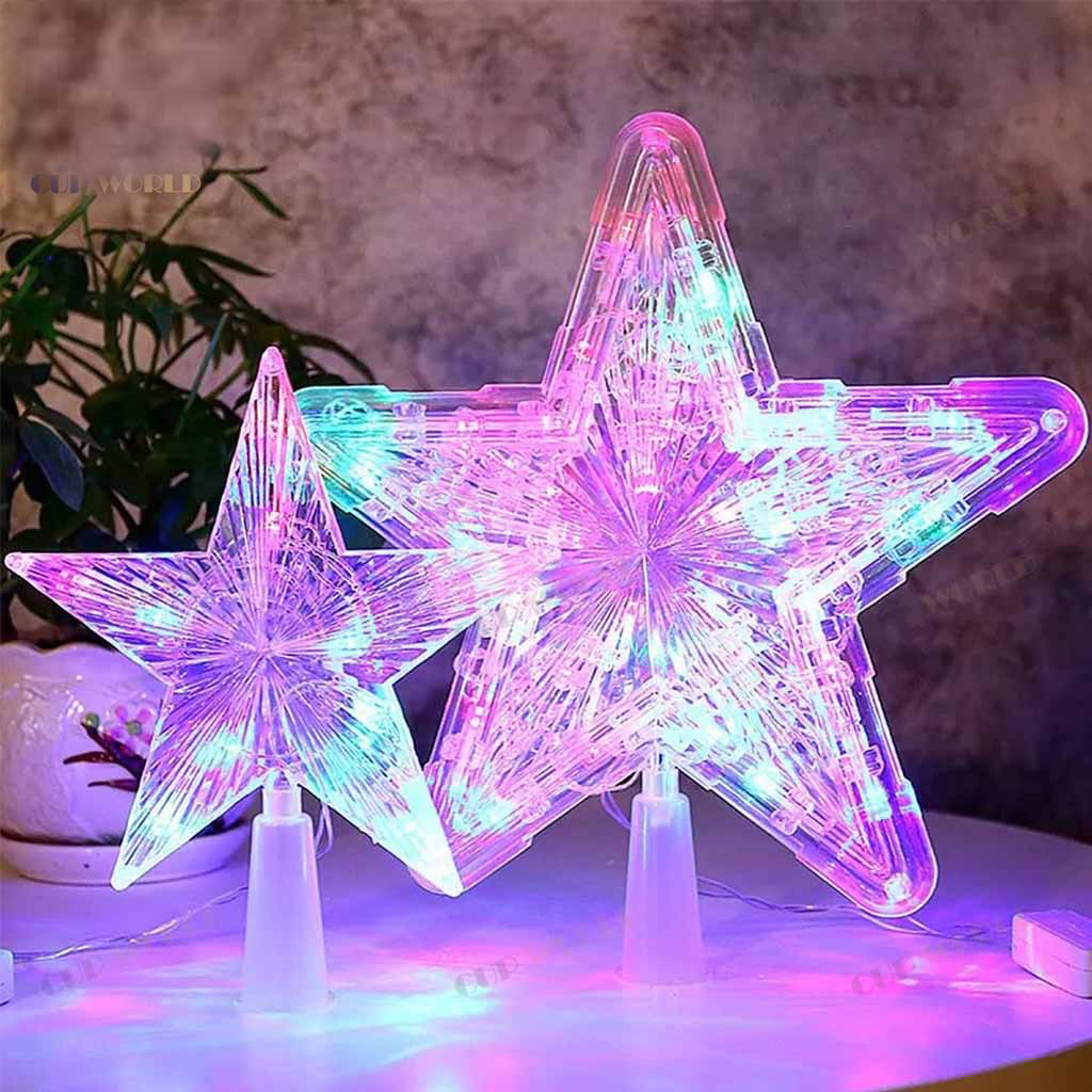 Christmas tree decoration Tree top Pentacle Light Flashing LED pentacle ...