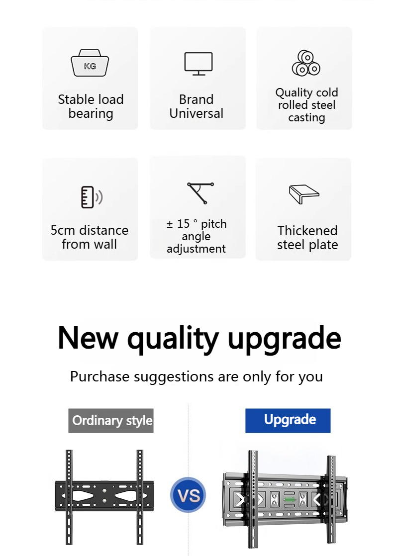 Universal TV Bracket 32-80 inch TV Wall Bracket stand Adjustable pitch ...