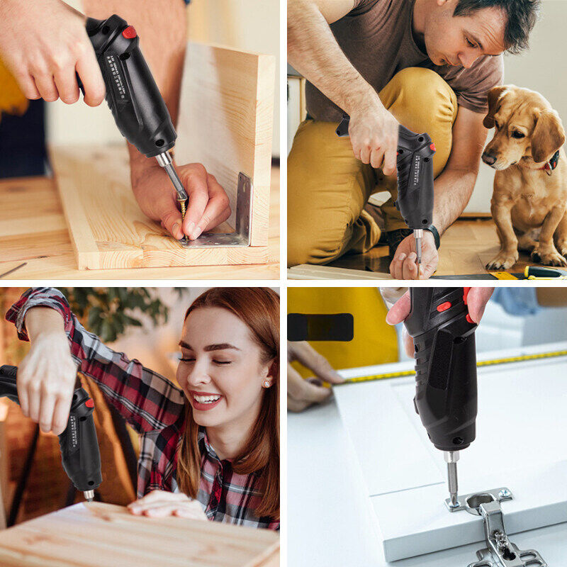 REAIM 48PCS Cordless Screwdriver 4.8V Electric Barena Drill Set ...