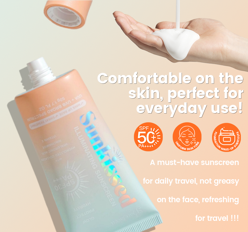 Barefaced Sunkissed Illuminating Sunscreen SPF50+ PA+++ 50g Whitening ...