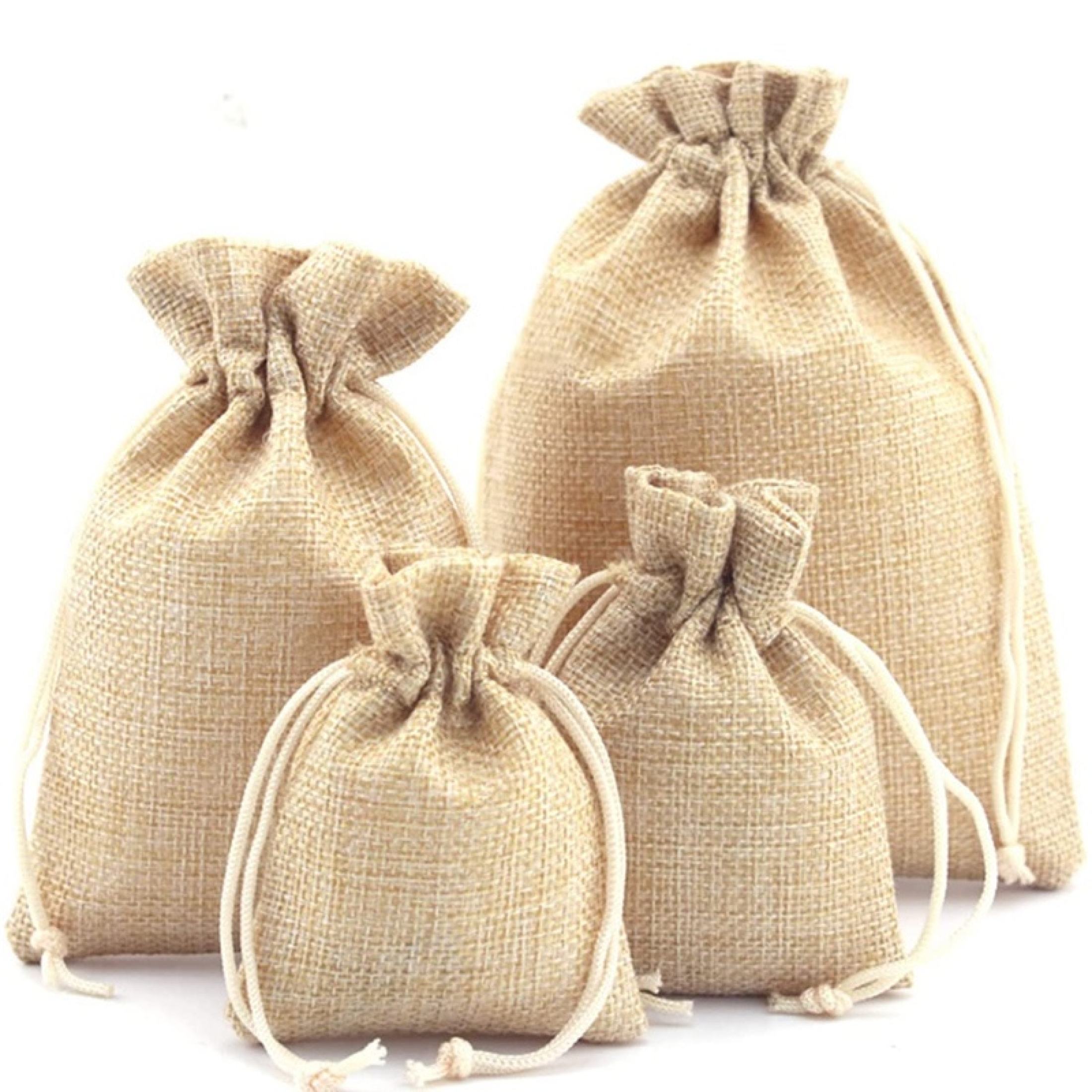 Burlap Drawstring Pouch Plain Linen Gift Bag Jute Storage organizer ...
