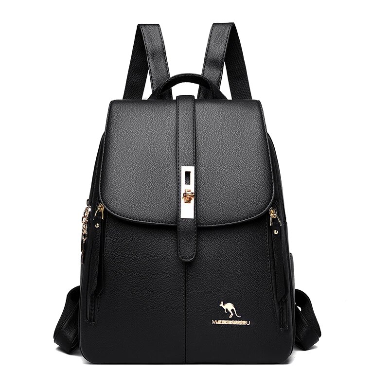 New women's leather backpack fashion shoulder bag women's backpack ...