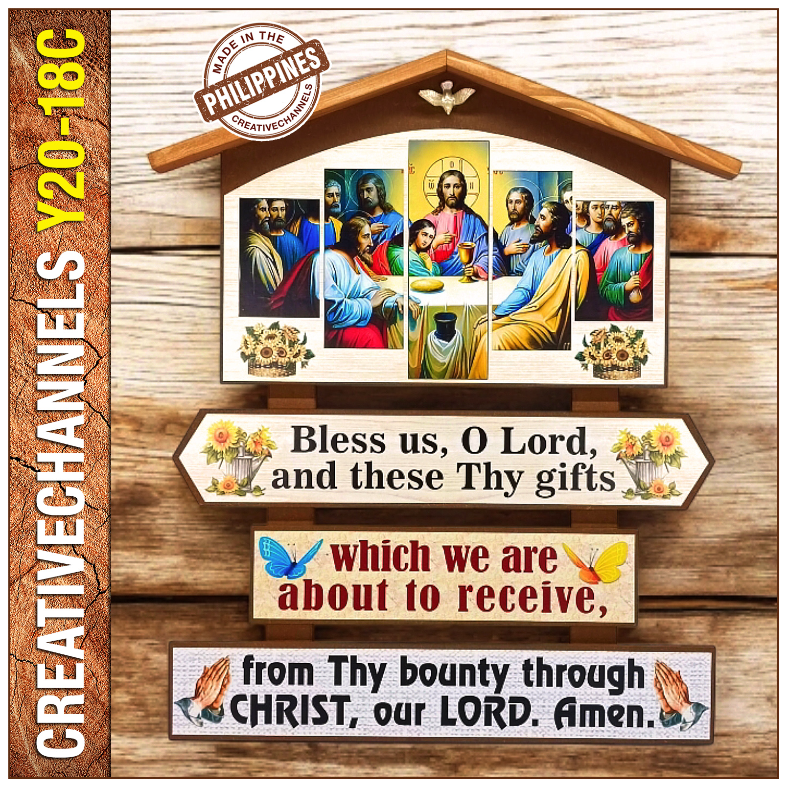 PRAYER BEFORE MEALS, Y20-18C, CreativeChannels Wooden Wall Decor, Bible ...
