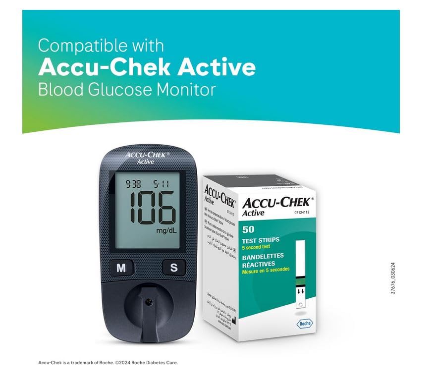 Accu Chek Active Glucometer Machine or Accu Chek Active Test Strips 10s ...