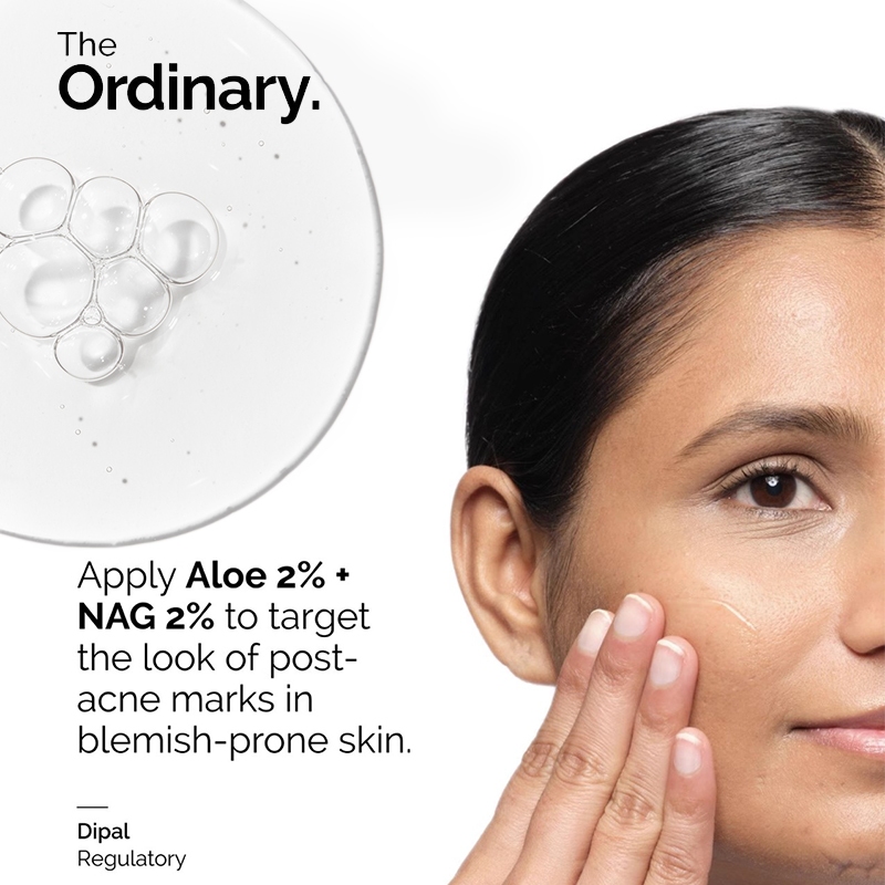 The Ordinary Aloe 2% + NAG 2% Solution face serum A soothing solution for post-acne marks ...