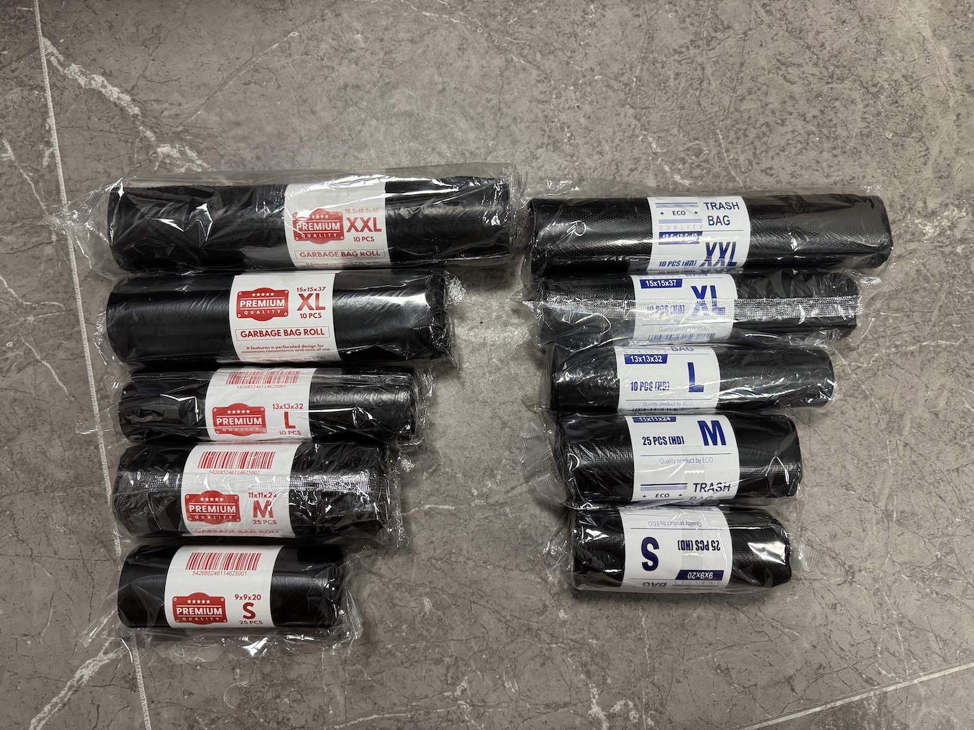 Trash Bag/ Garbage Bag Rolled Small / Medium / Large/ Extra Large / 2XL ...