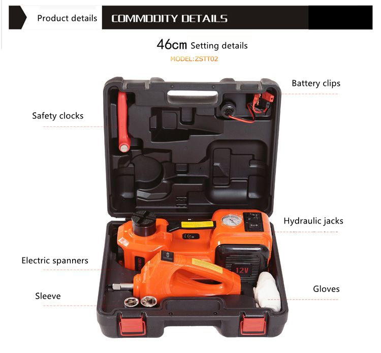 Adjustable Electric Car Jack 5T Hydraulic Jack Portable Tire Lifting ...