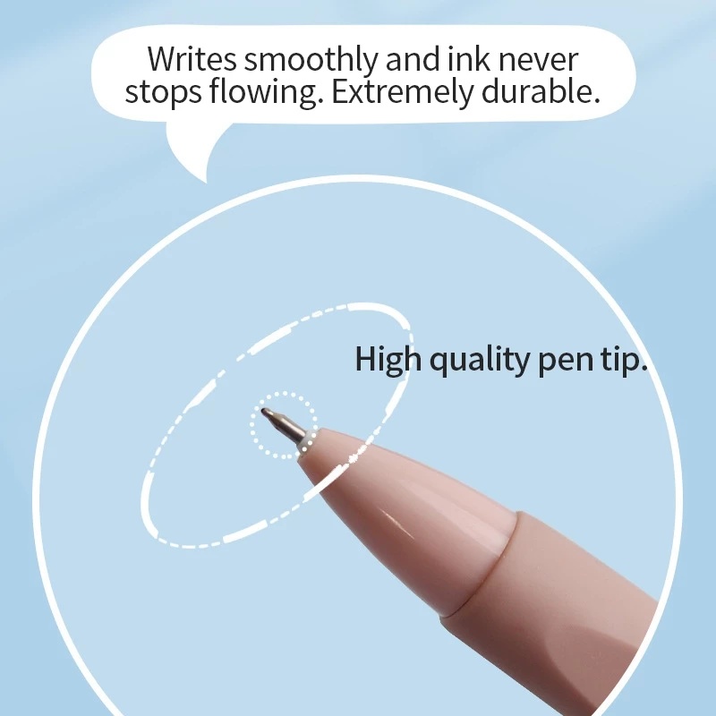 100pcs Press Gel Pen ballpen 0.5mm Black Ink Retractable Pen Writing ...