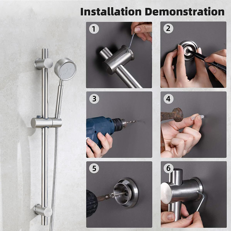 304 Stainless Steel Shower Lifting Rod Shower Set Adjustable Shower ...