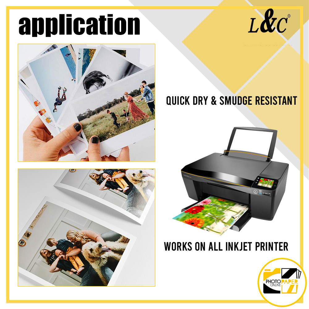 L&C Photo Paper 260gsm RC Photo Paper Glossy A4 5R 4R 3R Size Resin ...