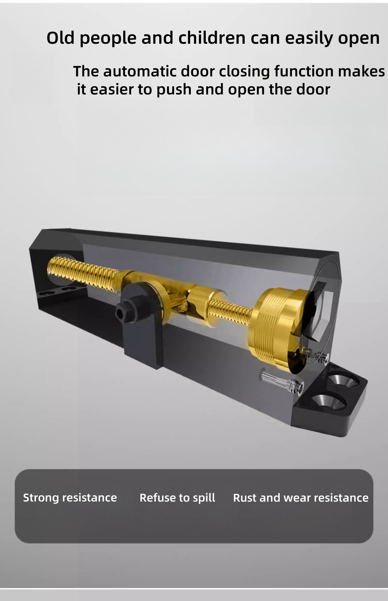 Automatic Door Closer 2 Spring Hydraulic Buffer Adjustable Door Stopper ...