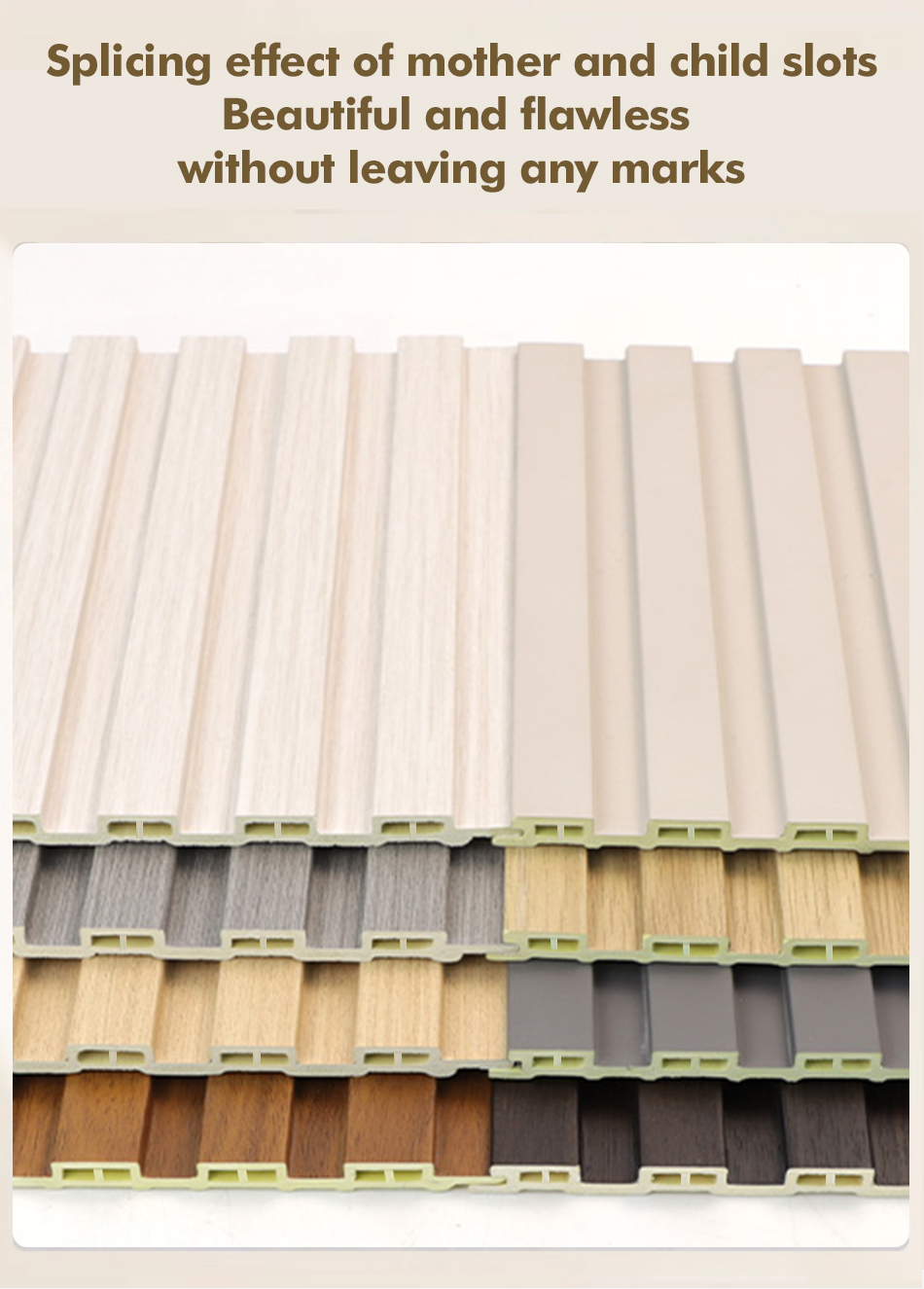 SRF 10 PCS Solid Wood Panel Board PVC Grille Waterproof Design TV ...