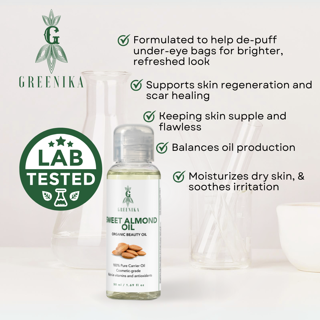 Greenika Sweet Almond Essential Oil Extract Pure For Moisturizing ...