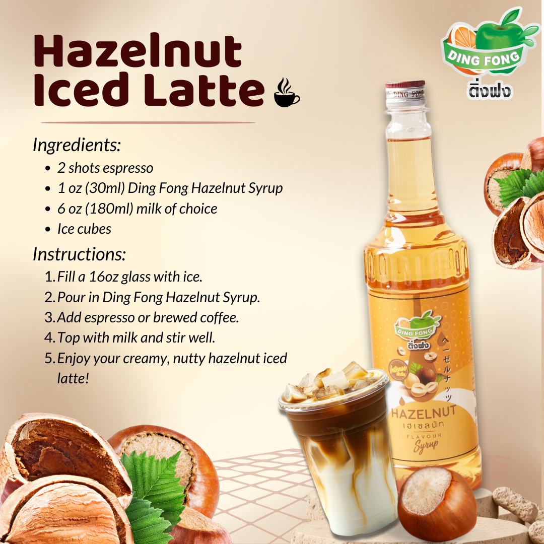 Ding Fong Hazelnut Coffee Syrup 760ml Bottle for Coffee and Baking ...