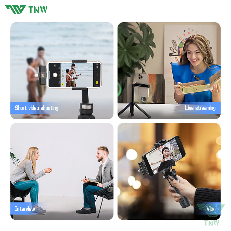 TNW A2/A3 Wireless Lavalier Microphone 2-in-1 Receiver Noise Canceling ...