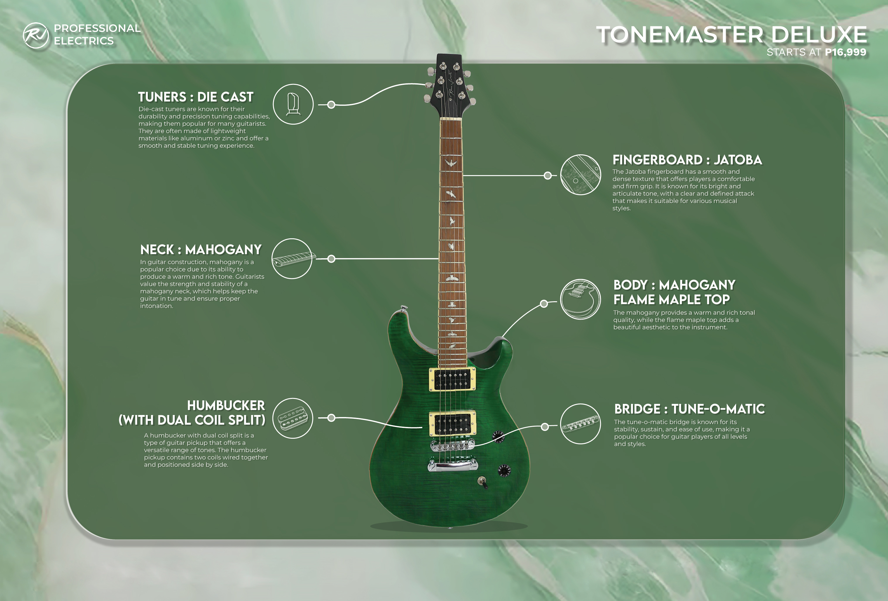 RJ Professional Electrics - Tonemaster Electric Guitar | Shopee Philippines