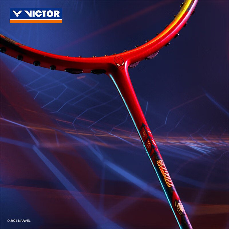 Victor Max 32 Lbs SPIDER MAN Joint Badminton Racket Super Light 100% ...