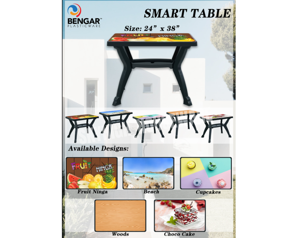 BENGAR SMART TABLE 24'x38' DINING TABLE with design 4SEATER ( w/ free ...