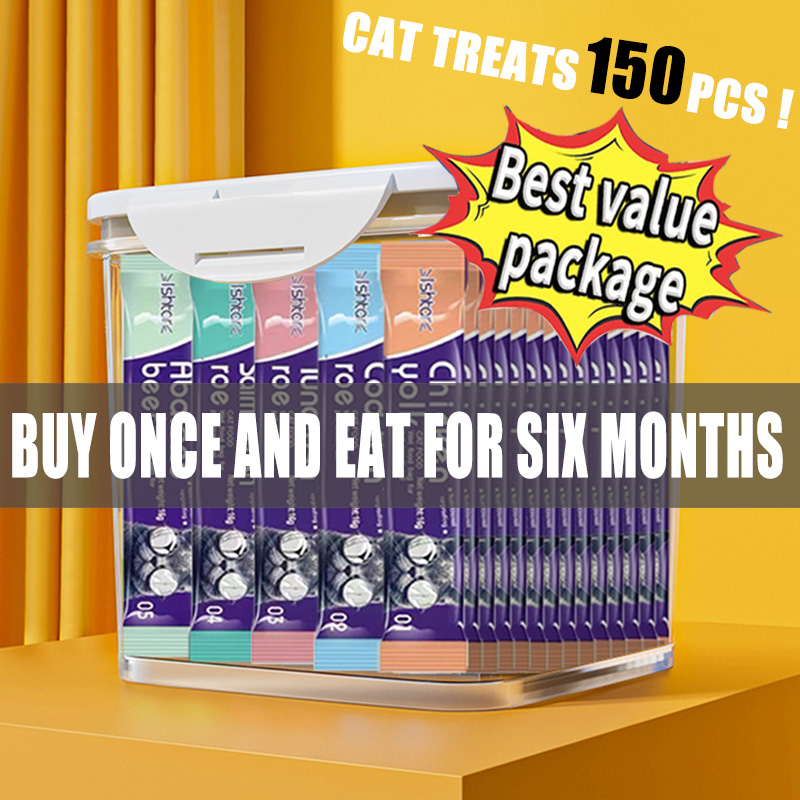 【150pcs/100pcs/50pcs/30pcs】Pet Cat Snack Pets Cat Treat Kitty Treats ...