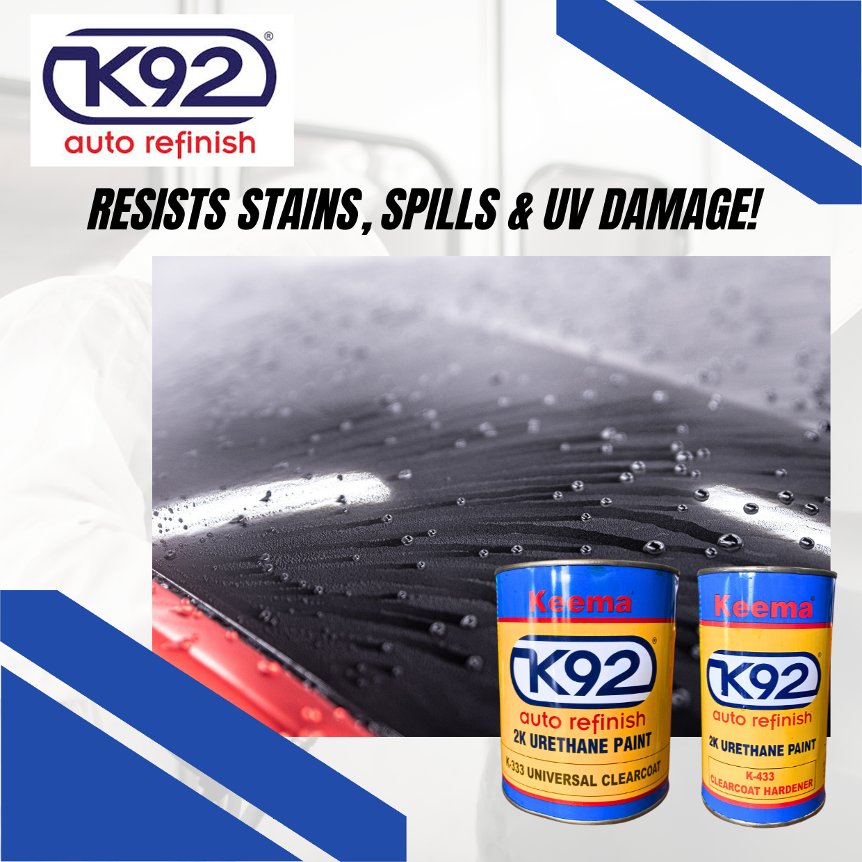 EMJ K92 2K Urethane Paint K-333 - Ready-to-Use Topcoat Clear | No Thinner Needed, High-Gloss ...