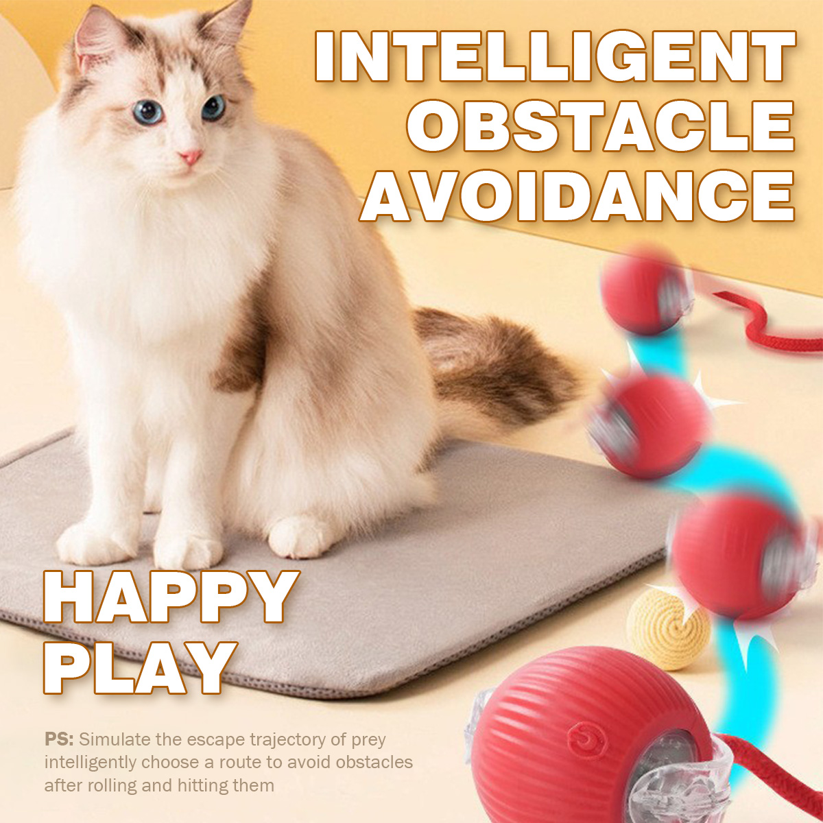 Pet Toys Interactive Smart Cat & Dog Toys Rechargeable Automatic Ball ...