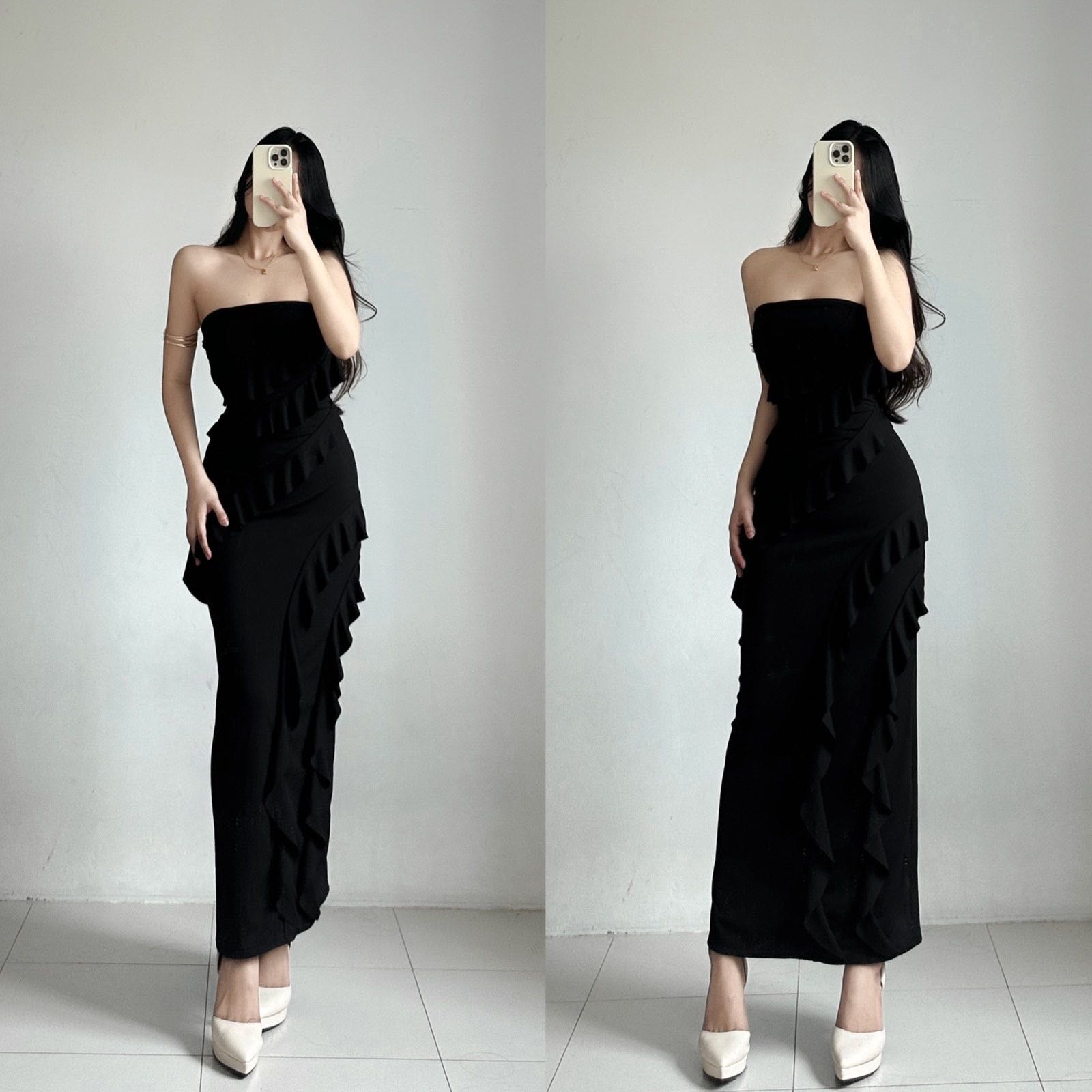 FYANG SUMMER ELEGANT MAXI RUFFLE BODYCON DRESS - Woman Tube Top Dress ...