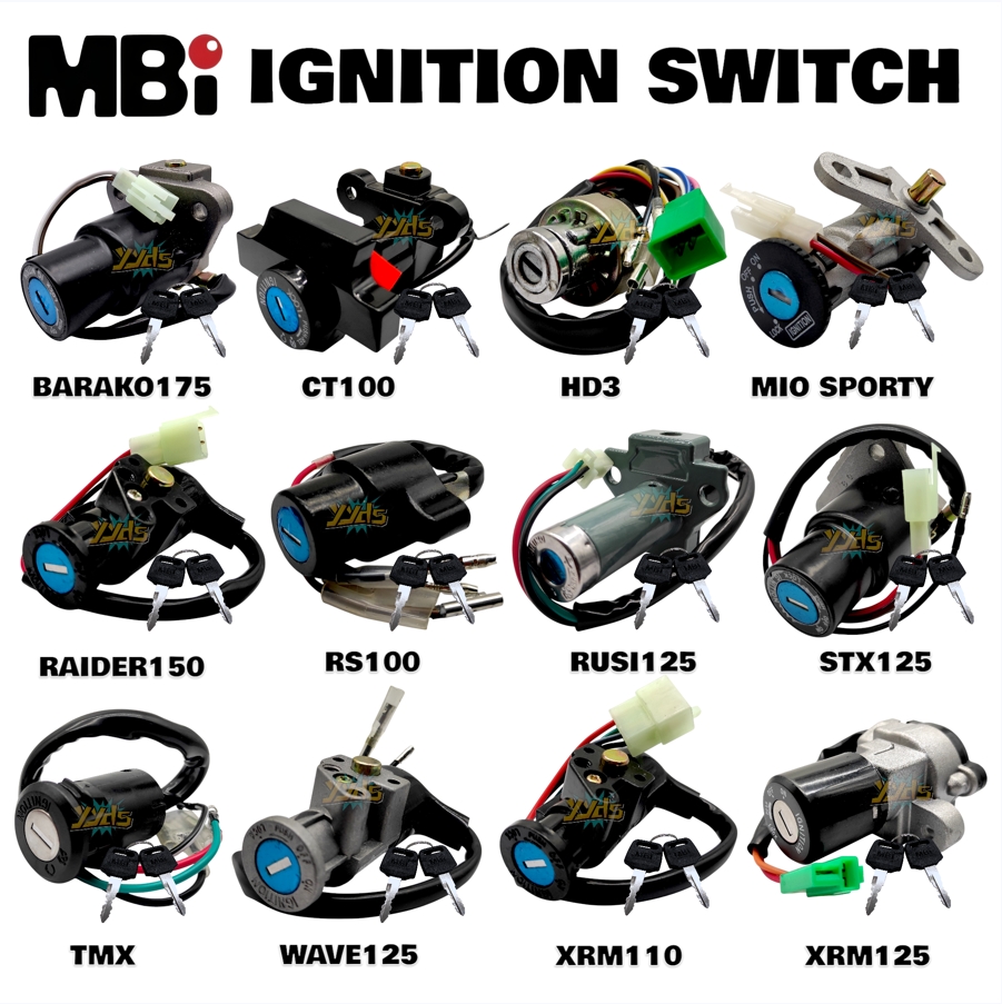 MBi IGNITION SWITCH FOR MOTORCYCLE HD3/XRM/WAVE/STX125/RS100/BARAKO ...