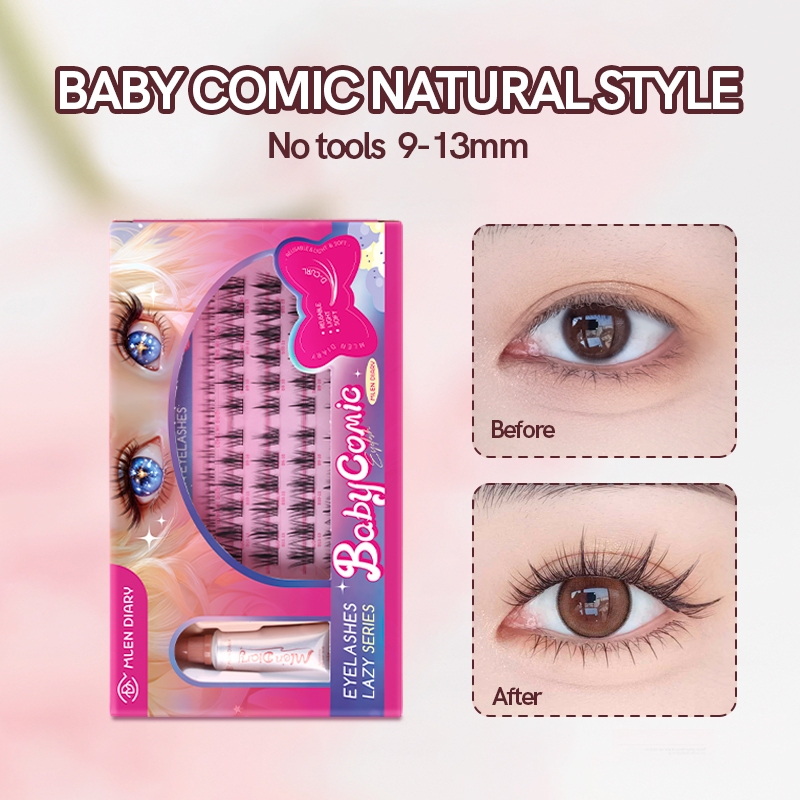 MLEN DIARY BABY COMIC Nature Fake Eyelashes 9-13mm Makeup Tools ...