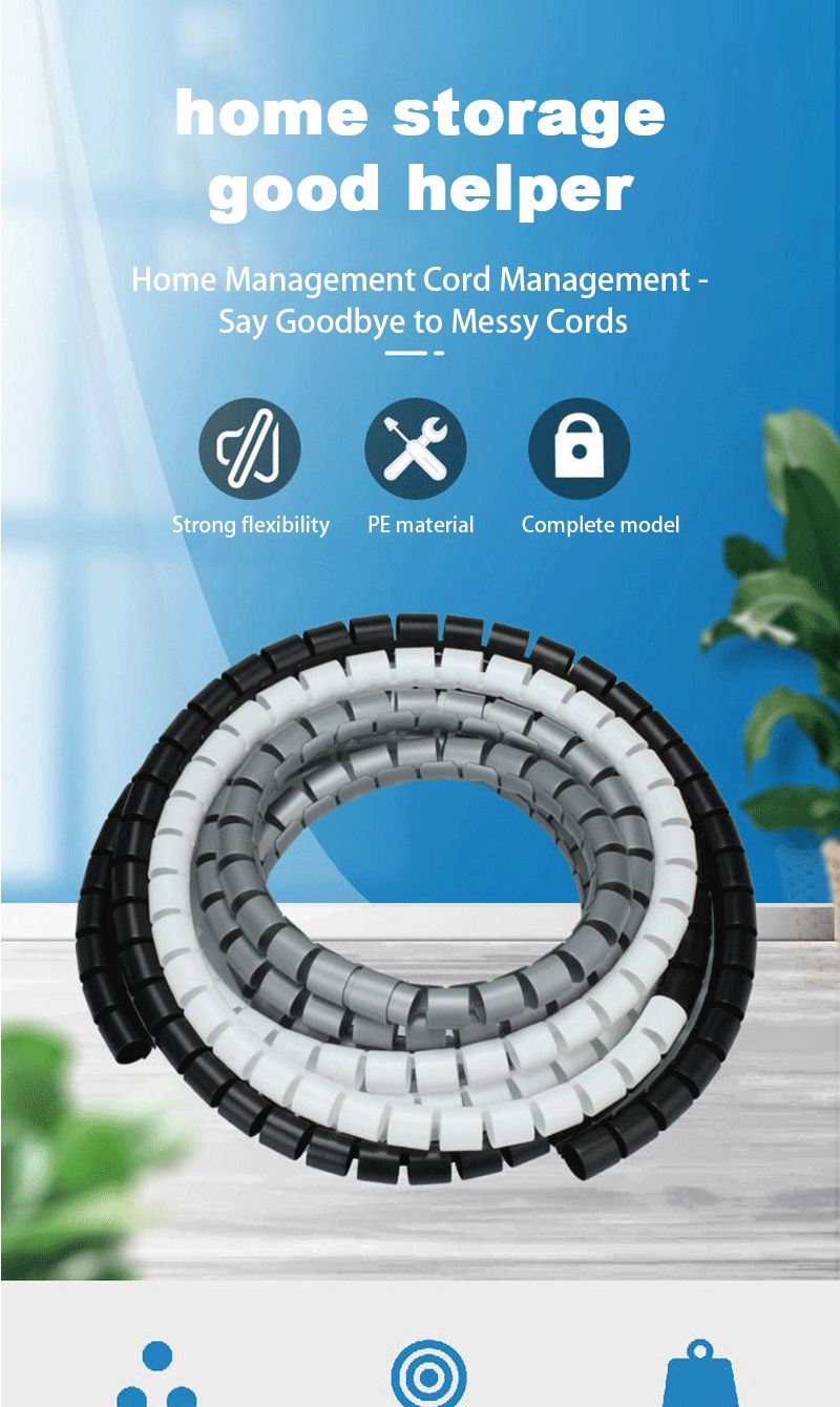 Cable Holder Organizer Flexible Spiral Cable Organizer Cord Storage ...