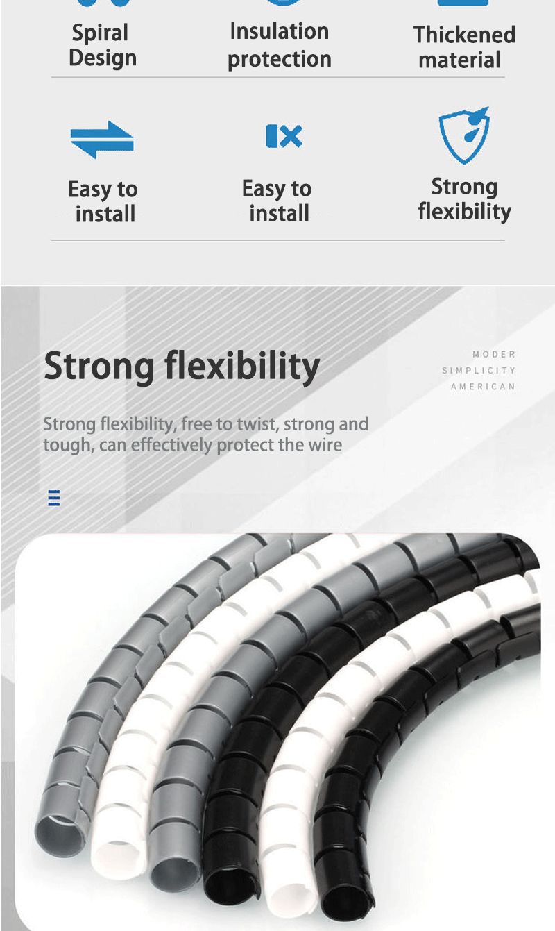 Cable Holder Organizer Flexible Spiral Cable Organizer Cord Storage ...