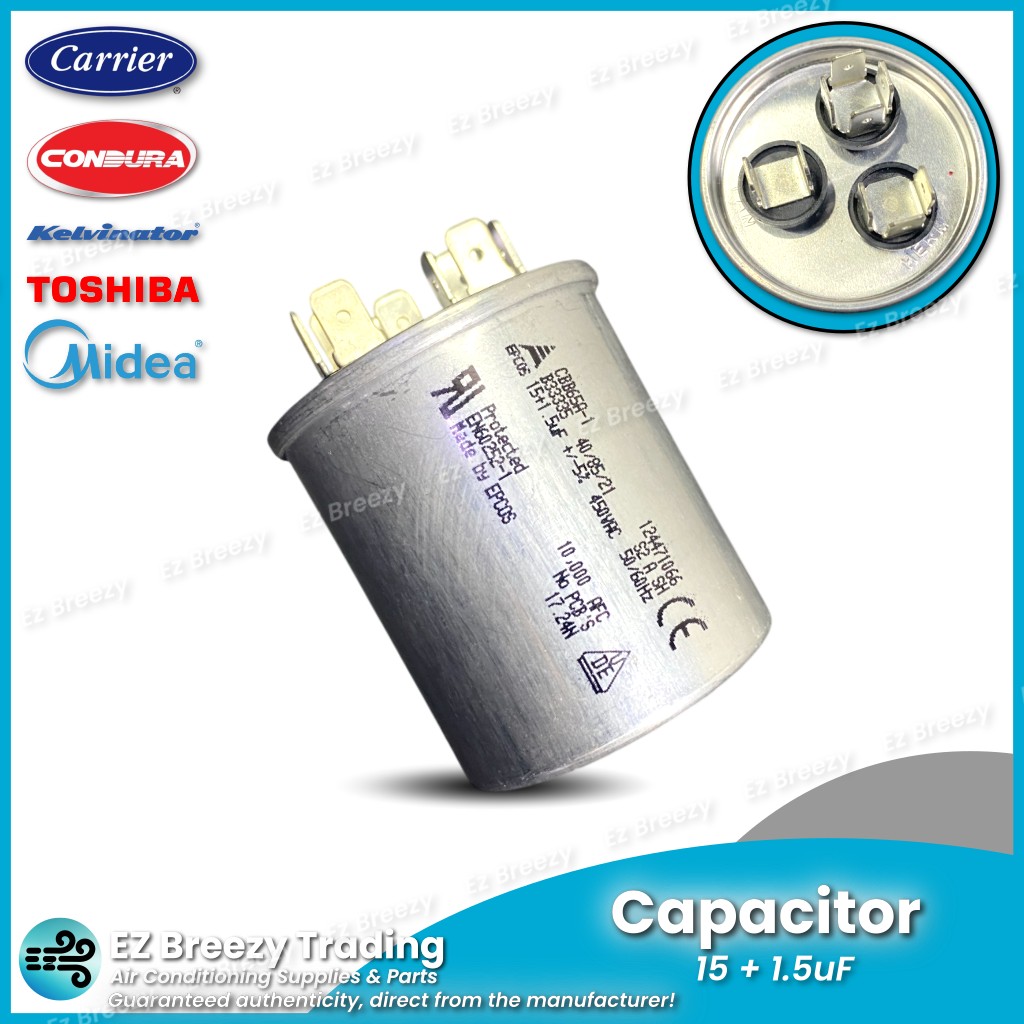 Capacitors (Dual) for Air Conditioning Units | Carrier, Condura, Kelvinator, etc,. | Shopee ...