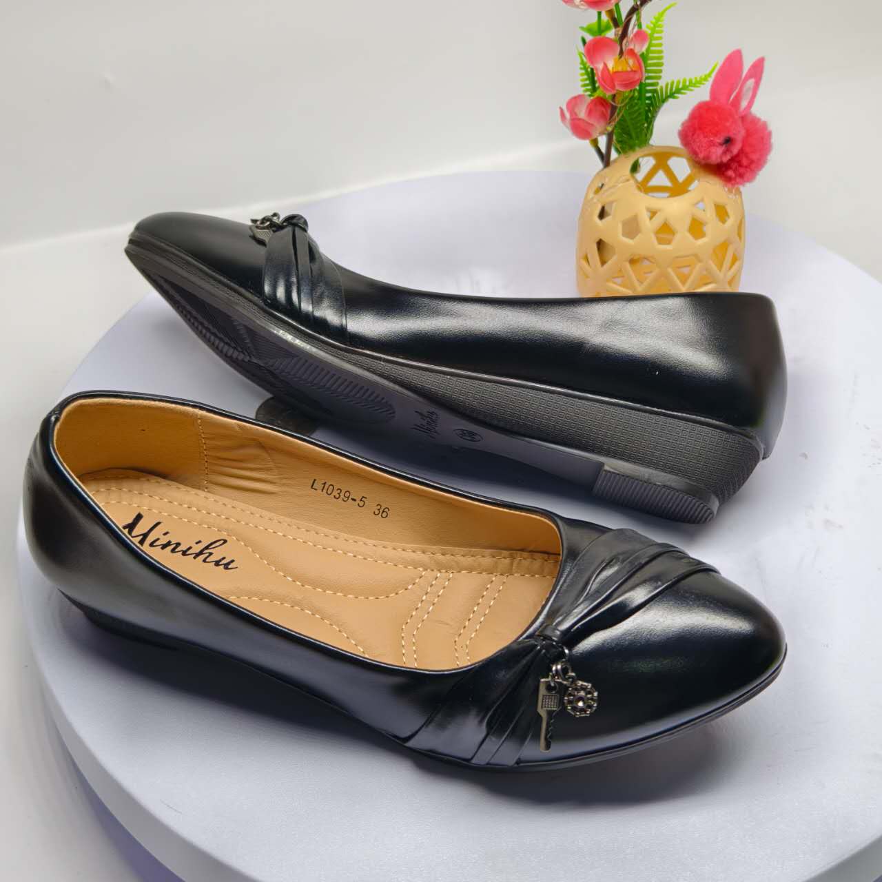 **Professional Black Flats for Women – Comfortable Work & Student Shoes ...