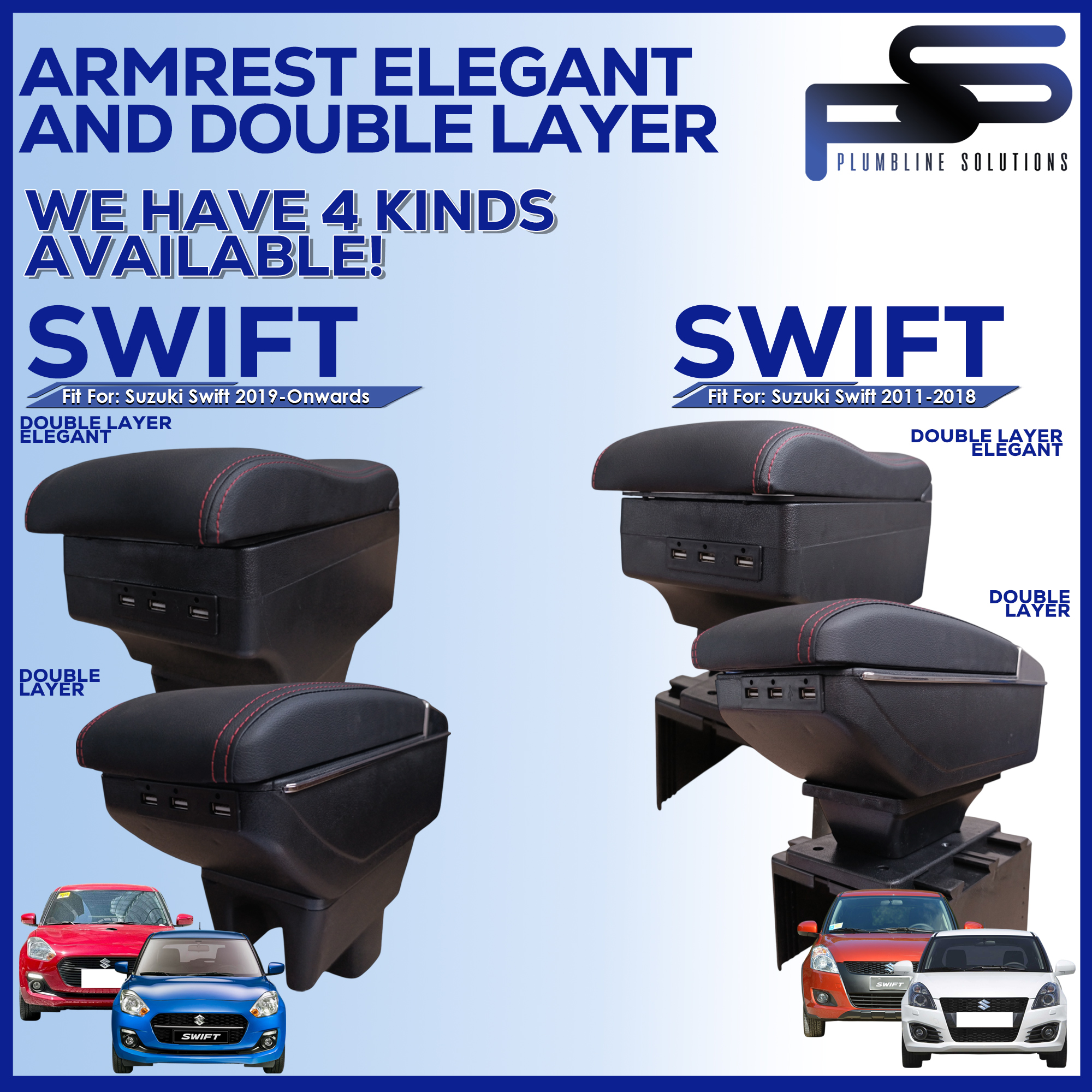Car Armrest Suzuki Swift 2019 Onward Ertiga 2012 - 2018 Armrest Double ...