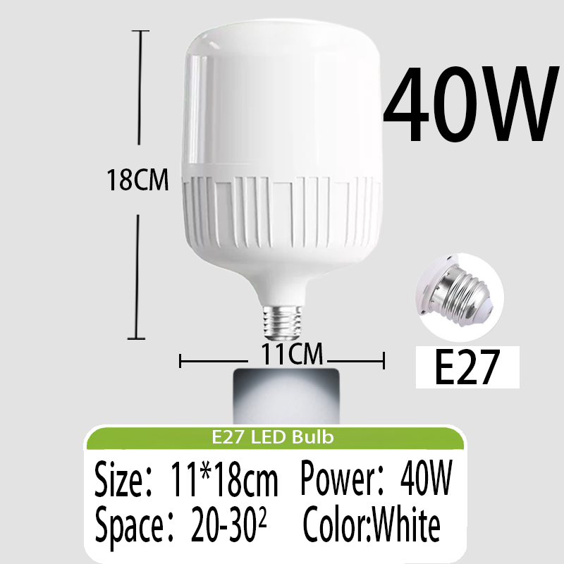E27 LED Bulb 5W/10W/20W/30W/40W Energy Saving LED Bulb White Light High ...