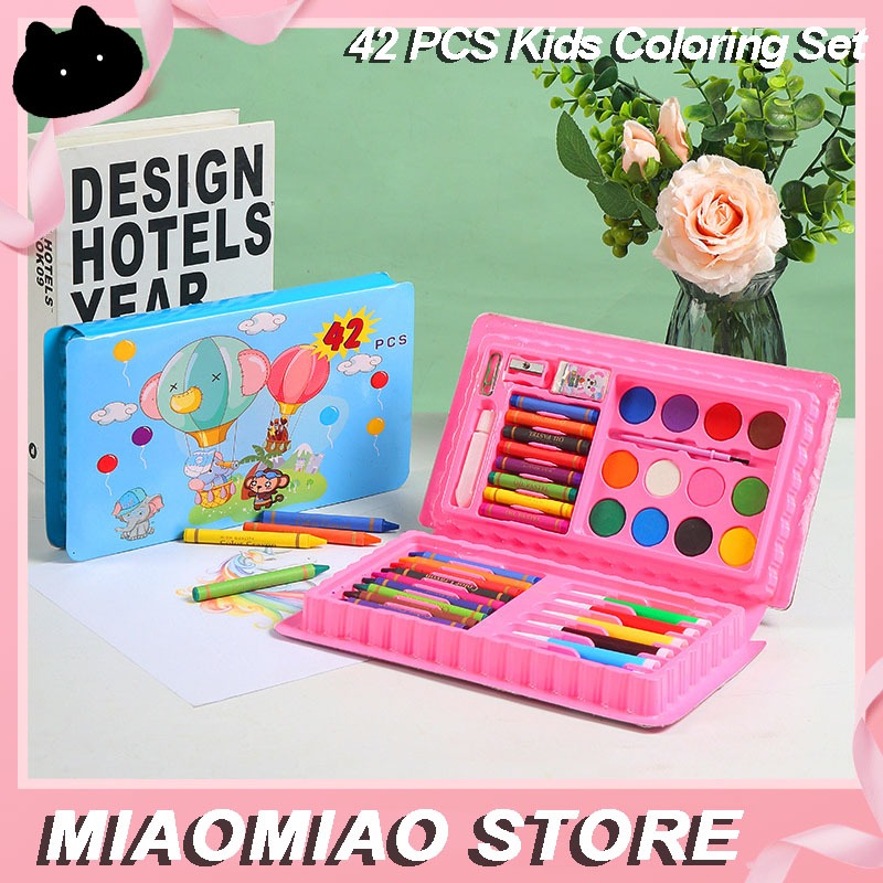 42PCS/Set Kids Coloring Set Painting Water Color Crayon Drawing Set Art ...