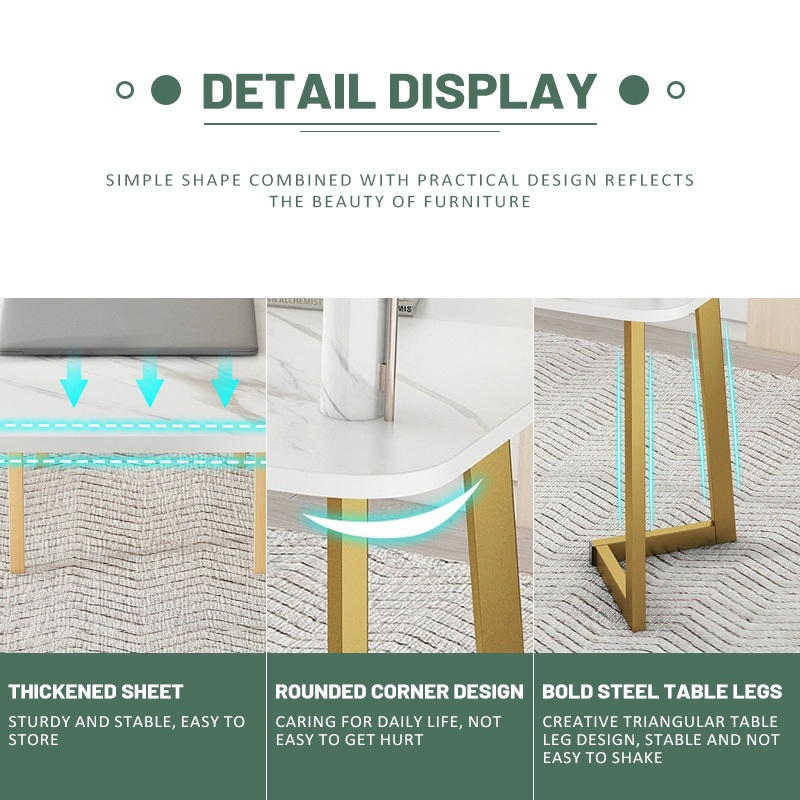 COD Dinning Table Office Table Marble Kitchen Long Table Simple Fashion ...