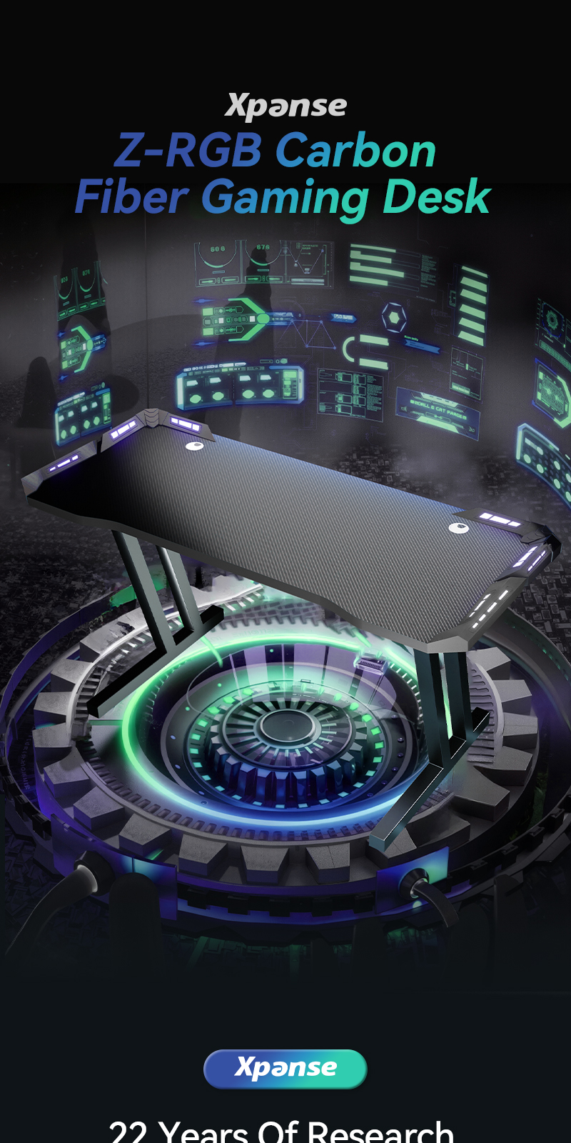 【Discounts Up To 70% Off】Xpanse RBG Light Gaming Desk Computer Table ...