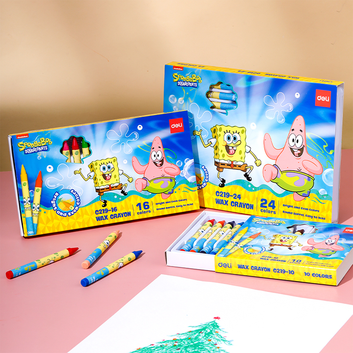 Deli C219-24 Spongebob Wax Crayon 24 Colors | Shopee Philippines