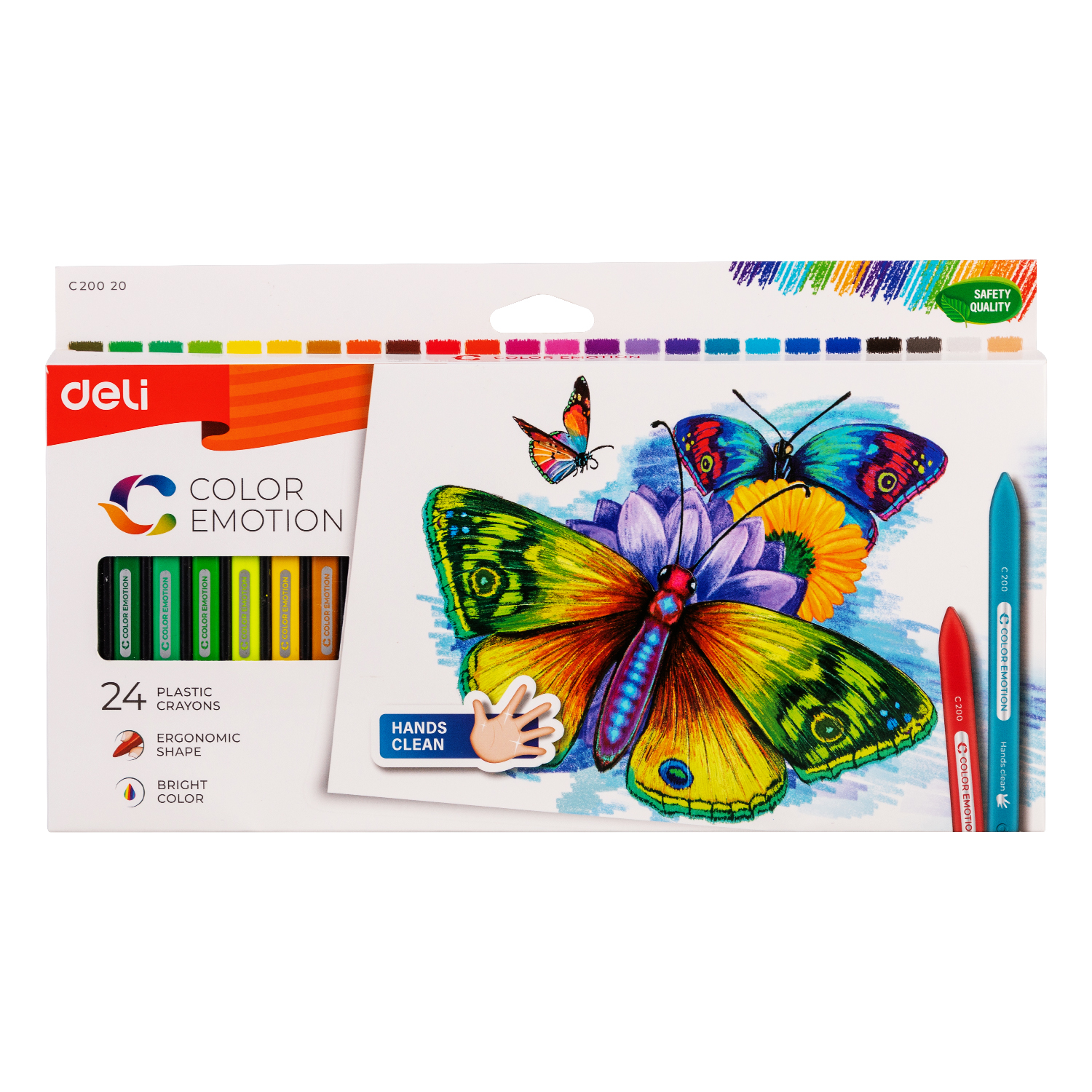 Deli EC20020 Plastic Crayons 24 Colors 1SET 7533C20020 | Shopee Philippines