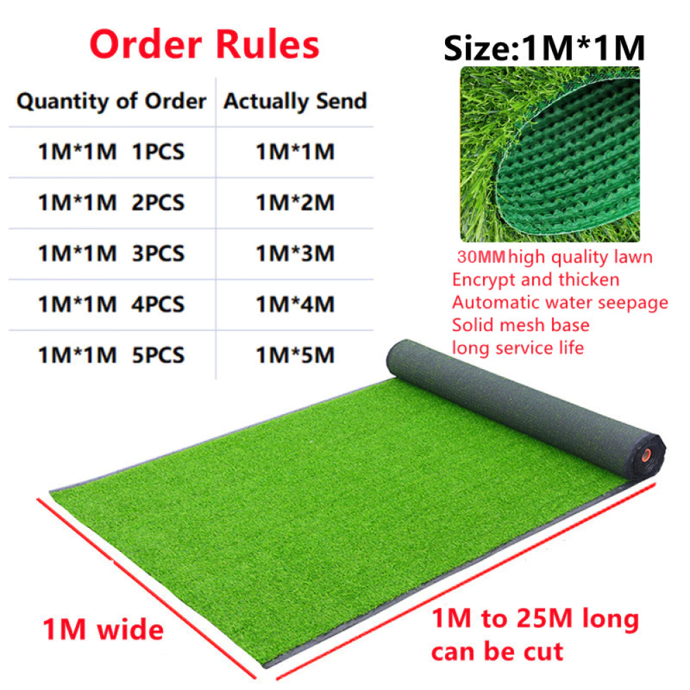 2*3M Artificial grass mat backdrop decoration wall artificial plants ...